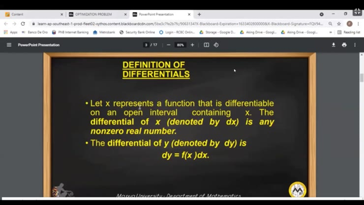 SESSION 12 - DIFFERENTIAL OF A FUNCTION, APPROXIMATIONS BY DIFFERENTIALS