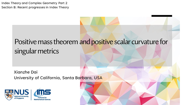 Xianzhe Dai - Positive mass theorem and positive scalar curvature for singular metrics