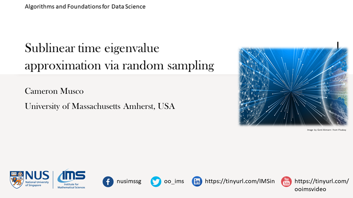 Cameron Musco - Sublinear time eigenvalue approximation via random sampling