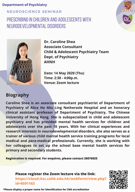 Neuroscience Seminar, 14MAY2020, Dr. Caroline SHEA