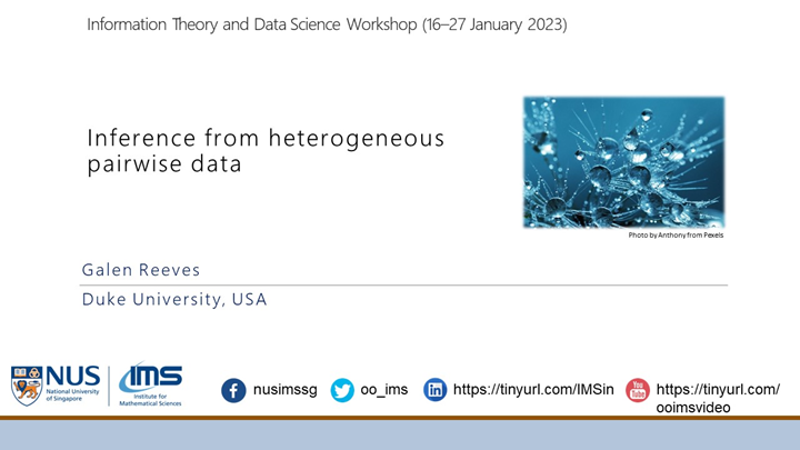 Galen Reeves - Inference from heterogeneous pairwise data
