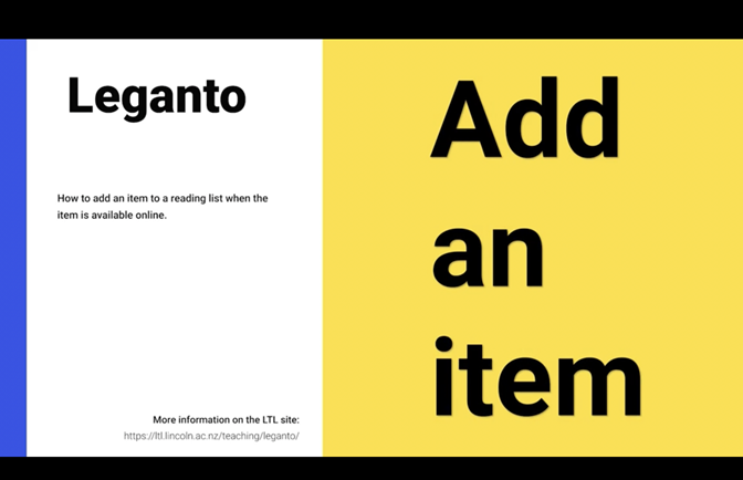 Adding an item to your Leganto reading list