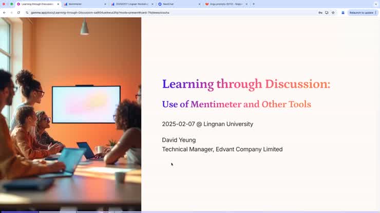 Learning through discussion: Use of Mentimeter and other tools