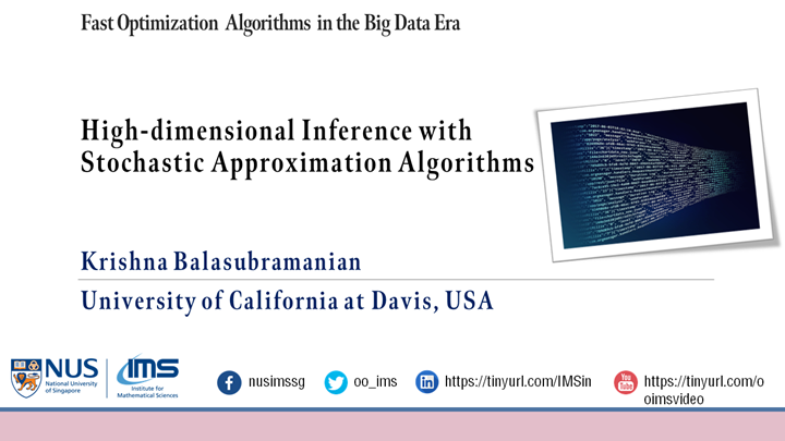 Krishna Balasubramanian - High-dimensional Inference with Stochastic Approximation Algorithms