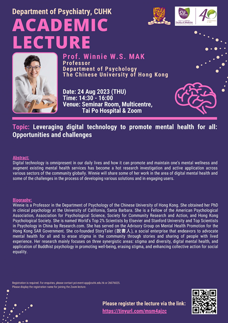 Academic Lecture 24 Aug 2023 Prof. Winnie W.S. Mak