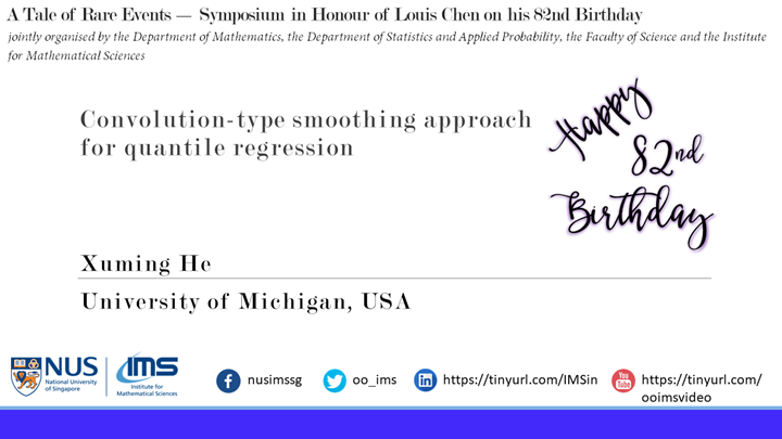 Xuming He - Convolution-type smoothing approach for quantile regression