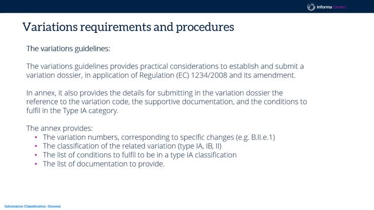 7.3 Variations requirements and procedures