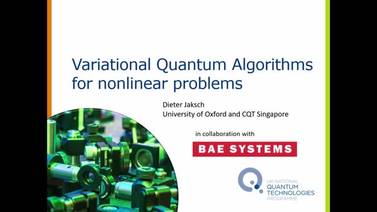 Dieter Jaksch: Variational quantum algorithms for nonlinear problems