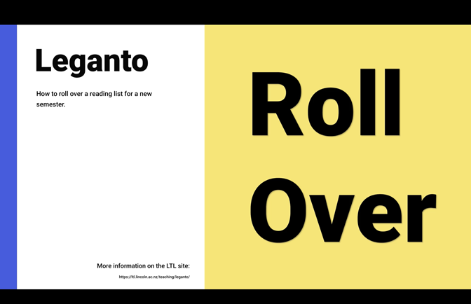 How to rollover your Leganto reading list