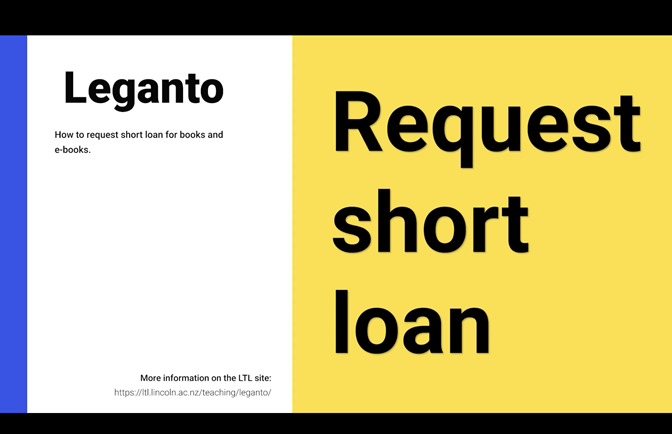 How to request short loan for books and e-books