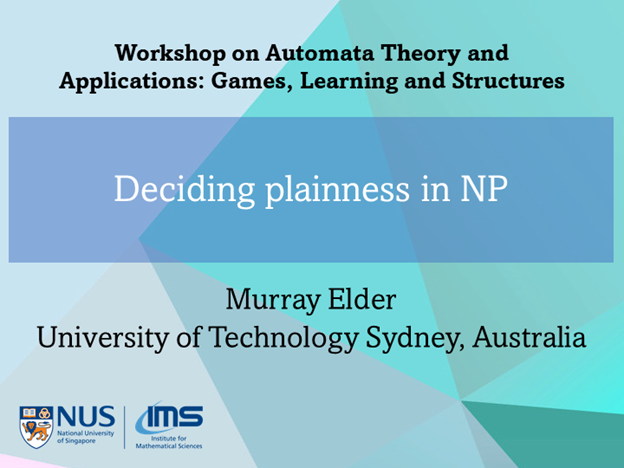 Murray Elder - Deciding plainness in NP