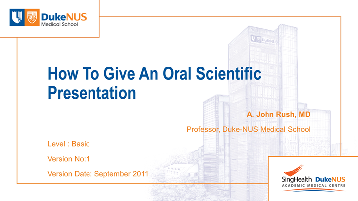 How To Give An Oral Scientific Presentation
