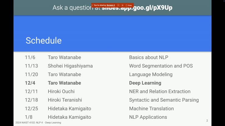 [F-IS]4102 自然言語処理/Natural Language Processing(2024/12/04)
