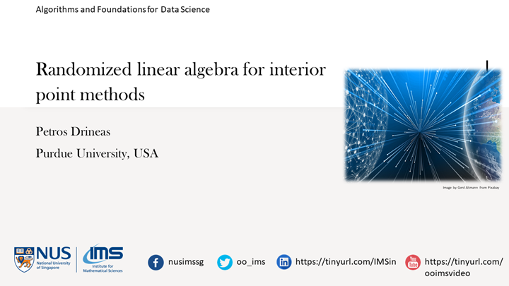 Petros Drineas - Randomized linear algebra for interior point methods