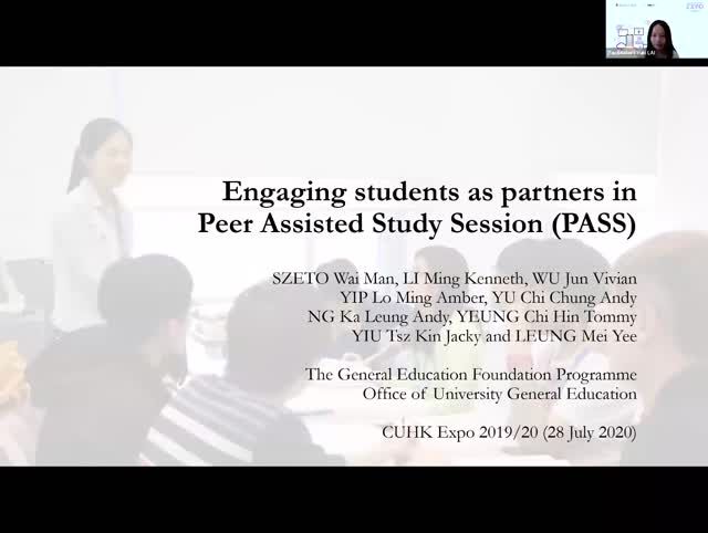 Talk 19: Engaging Students as Partners in Peer Assisted Study Session ...