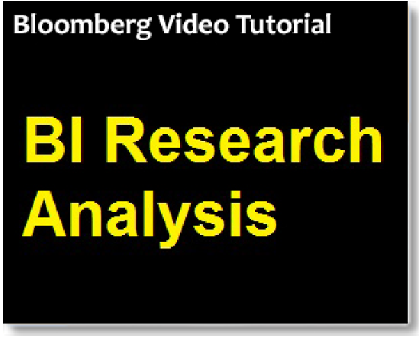 Finding Research Analysis by Bloomberg Intelligence Analysts