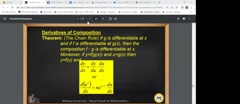 SESSION 8 - THE CHAIN RULE (DERIVATIVES OF COMPOSITE FUNCTIONS ...