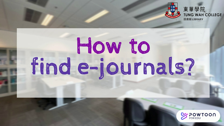 How to Find e-Journals with Journal Search